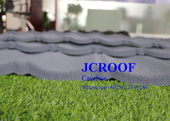 Wave Type Stone Coated Roofing Tiles Double Roman Type ISO9001 / SGS Certificate