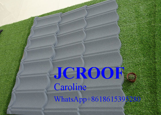 Wooden Type Stone Coated Metal Roof Tile , Lightweight Metal Roof Tiles