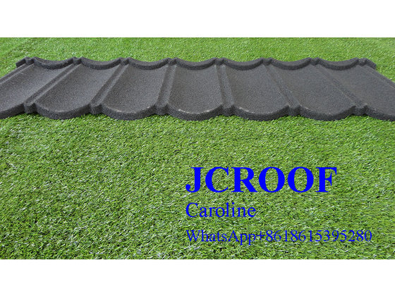 Wave Type Stone Coated Roofing Tiles Double Roman Type ISO9001 / SGS Certificate