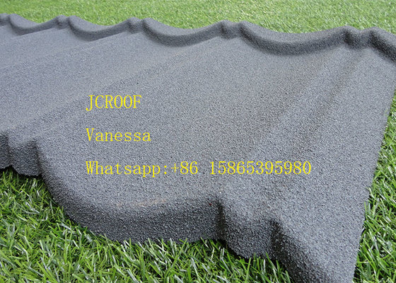 Installed Size 1290*370mm Stone Coated Metal Roof  Tile  2.6kg Per Sheets