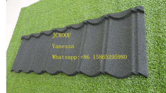 Stone Coated Metal Roof Tile Construction Building , Metal Tile Roofing Sheets