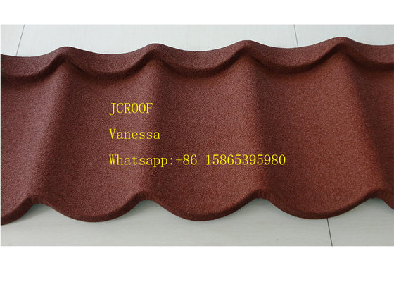 Stone Coated Metal Roof Tile size 1300*420mm Thickness 0.45mm Roman Tile JC109 Green Black