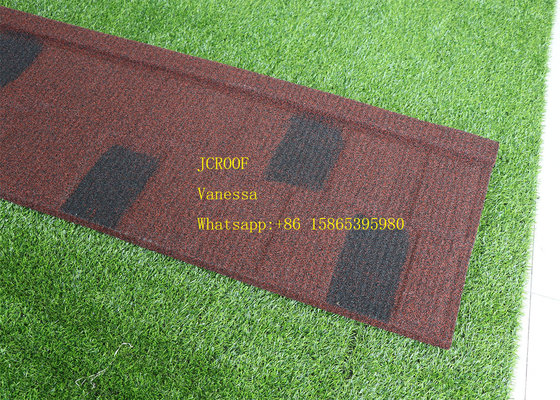 Corrugated Steel Roof Panel 0.45mm Shingle Tile Red With Black Color