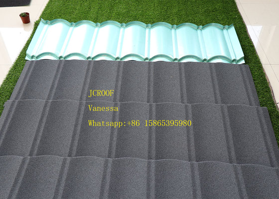 Corrugated Steel Roofing Sheets Installed size 1290*370mm Thickness Smoky Gray Color