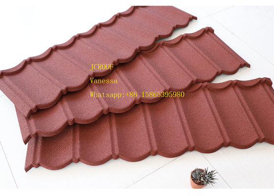Stone Coated Metal Roof Tile / Metal Roofing Shingles Building Material ISO9001
