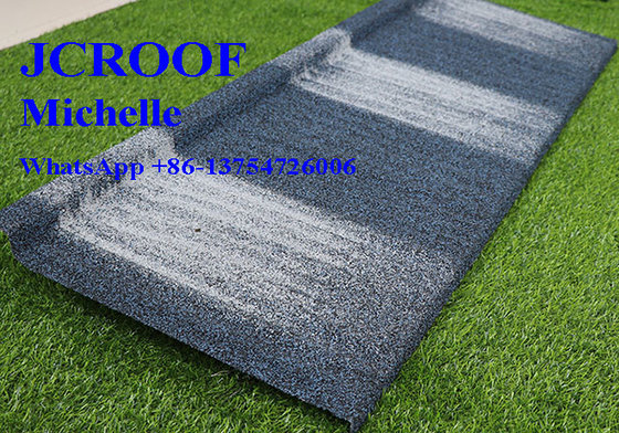Flat Roof Tile Stone Coated Steel Shingles Zinc-aluminium materials 0.45mm thickness