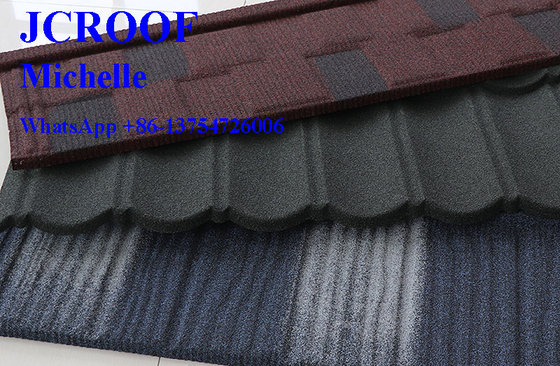 Stone Coated Metal Roofing Tiles Thickness 0.38-0.50mm Building material