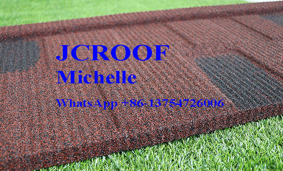 Classical Model Design Colorful Stone Coated Metal Roofing Tiles 0.38mm - 0.50mm