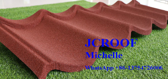 Classical Model Design Colorful Stone Coated Metal Roofing Tiles 0.38mm - 0.50mm