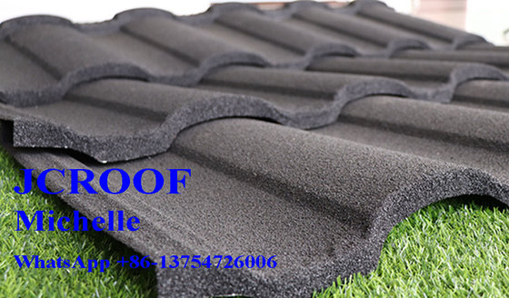Stone Coated Roofing Sheet , Stone Coated Metal Shingles Customized Colour
