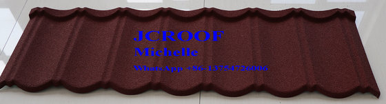 Stone Coated Roofing Sheet , Stone Coated Metal Shingles Customized Colour