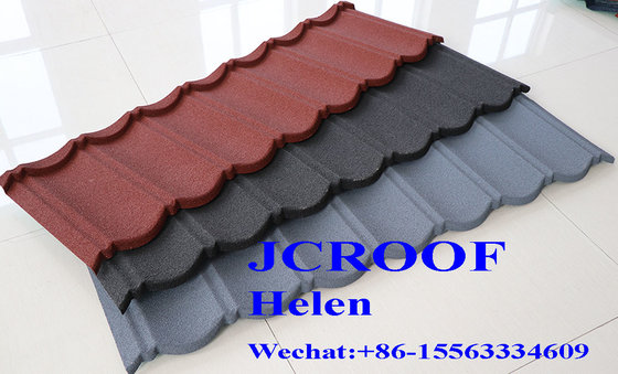 Beautiful building Colorful Stone Coated Metal Roofing Tiles Alu-Zine steel sheet