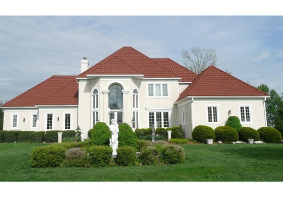 Flat Roof Tile Stone Coated Steel Shingles Zinc-aluminium materials 0.45mm thickness