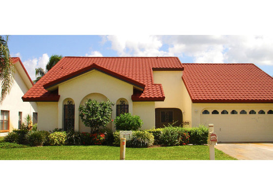 Wood Design Steel Roof Shingles 1340mm*420mm*0.4mm , Corrugated Steel Roofing Sheets
