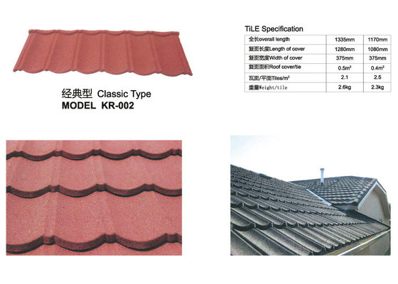 Long Span Aluminium Roofing Sheets Nigeria Color Stone Chip Coated 1300mm Length