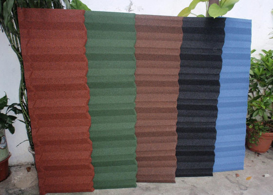 Stone Coated Metal Zinc aluminium step tile roofing sheets Classical Style 0.4mm