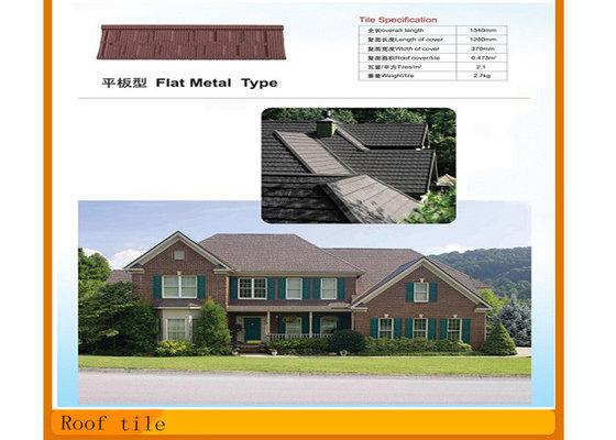 Stone Coated Metal Zinc aluminium step tile roofing sheets Classical Style 0.4mm