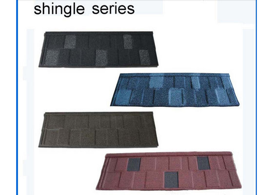 Stone Coated Metal Zinc aluminium step tile roofing sheets Classical Style 0.4mm