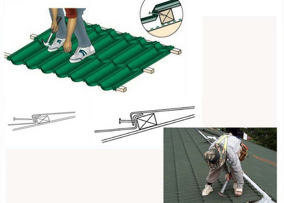 Metal Aluminum Step Tiles Roofing Sheet For House , Step Tiles Aluminium Roofing Sheet In Nigeria