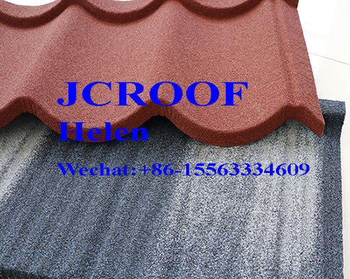Color Roofing Sheets Gravel Tile / Particle Vermiculite Tile , Galvalume Steel Sheet