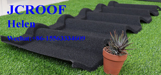Smooth Curve Stone Chip Coated Steel Roof Tiles Alu-Zinc Steel Improve Taste And Grade