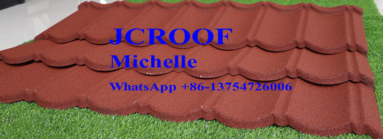 Metal Tile Roof Shingles , Coated Metal Roofing Sheets Classical Model Design