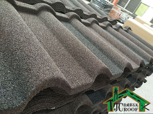 Building Material Stone Coated Metal Shingles Zinc-Aluminum Coating And Stone Chip