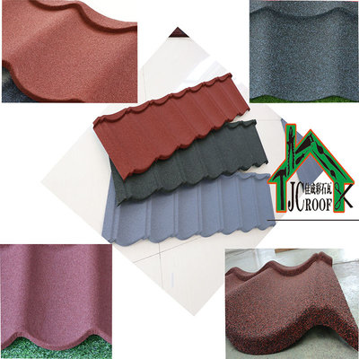 Building Material Stone Coated Metal Shingles color stone chips customized Milano tiles