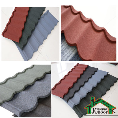 Stone Chip Coated Metal Roof Tiles , Metal Roof Shingles with durable galvanized plate