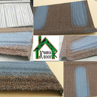 CE Stone Chip Coated Metal Roof Tiles size 1340*420mm environment friendly