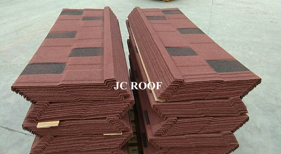 Aluminum-zinc Material and Bent Tiles Type shingle stone coated steel roof sheet