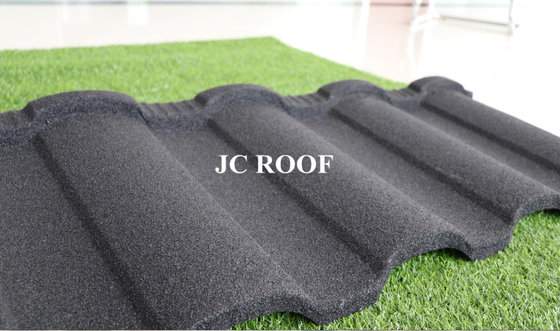 Customized Stone Coated Roofing Sheet , Colorful Stone Chip Coated Metal Roof Tiles