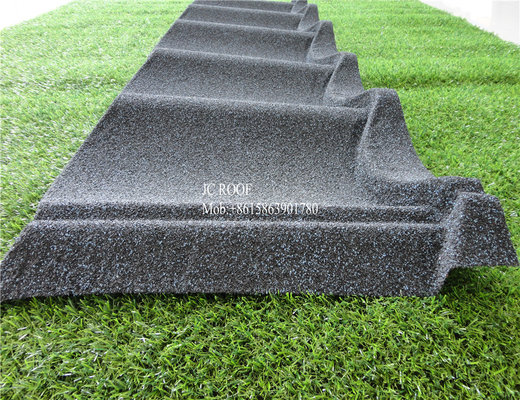 Fireproof Stone Chips Coated Step Metal Roof Tile , Aluminium Zinc Roofing Tile Color Roof