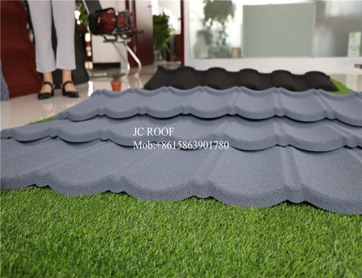 Stone coating&acrylic overglaze surface treatment stone coated steel roofing tiles