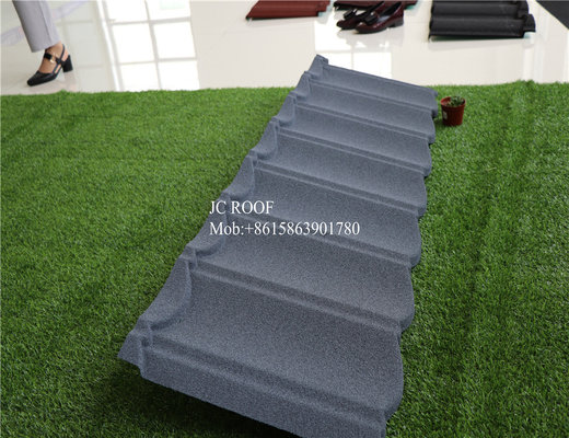 Stone coating&acrylic overglaze surface treatment stone coated steel roofing tiles
