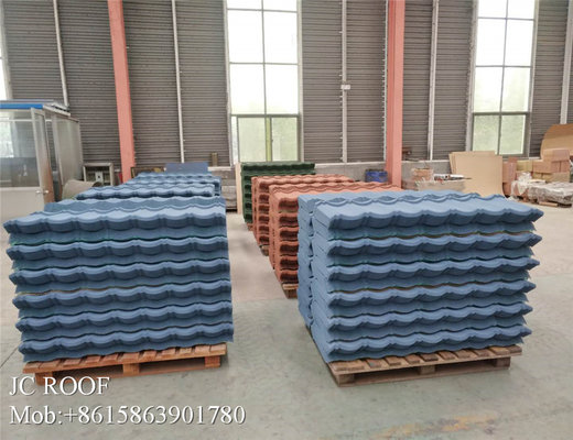 Stone coating&acrylic overglaze surface treatment stone coated steel roofing tiles