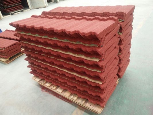 1340x420mm Galvalume Steel Sheet Material Stone Coated Steel Roofing Eco Friendly