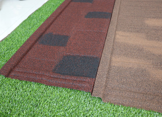 Stone Coated Metal Roof Tile / Aluminium Zinc Roofing Shingle / Colorful Sand Coated Steel Roof