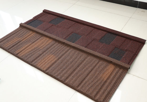 Flat Stone Coated Shingles , Stone Coated Steel Tiles 2.8kg Weight & 10 Popular Colors
