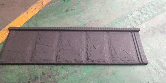 Iso Stone Coated Metal Roof Tile Natural Stone Steel Plate Material Enviroment Friendly