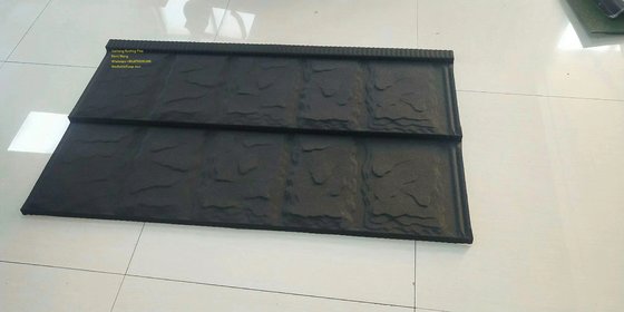 Iso Stone Coated Metal Roof Tile Natural Stone Steel Plate Material Enviroment Friendly