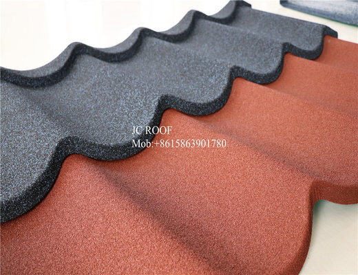 colorful stone coated metal roofing tile/Stone coated iron sheet 1340mm*420*0.4mm stone chips coated roof tile