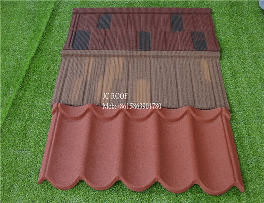 colorful stone coated metal roofing tile/Stone coated iron sheet 1340mm*420*0.4mm stone chips coated roof tile