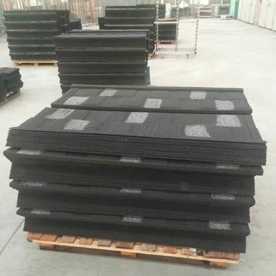 Black - white Shingle Roof tile - Colorful Stone coated metal roof tile