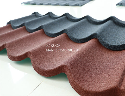 Factory Supply colorful stone chips coated Alu-Zinc Steel roof tile,windproof, waterproof roofing tiles