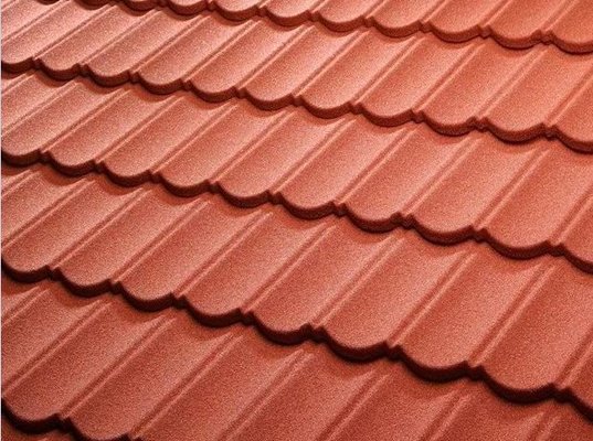 Color Stone Coated Steel Roof Tiles , Stone Coated Roofing Sheet Alum - Zinc Steel Sheet Material