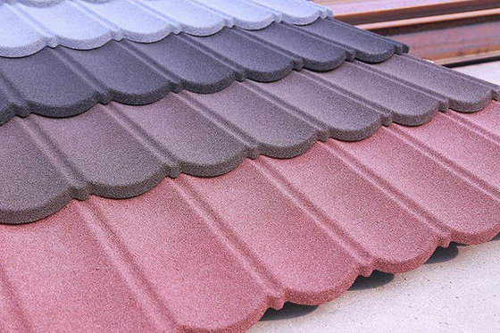 Color Stone Coated Steel Roofing Sheet , Terracotta Color Stone Coated Metal Roof Tile