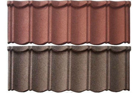 Color Stone Coated Steel Roof Tiles , Stone Coated Roofing Sheet Alum - Zinc Steel Sheet Material