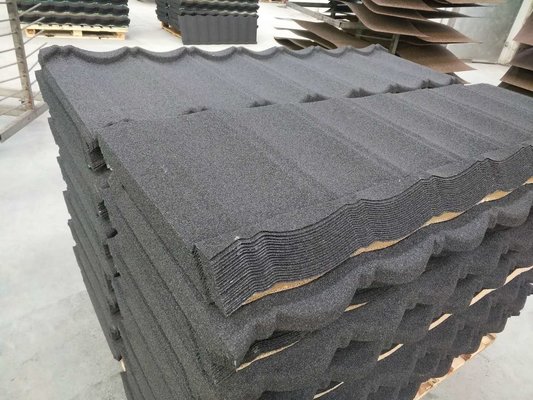 Color Stone Coated Steel Roof Tiles , Stone Coated Roofing Sheet Alum - Zinc Steel Sheet Material