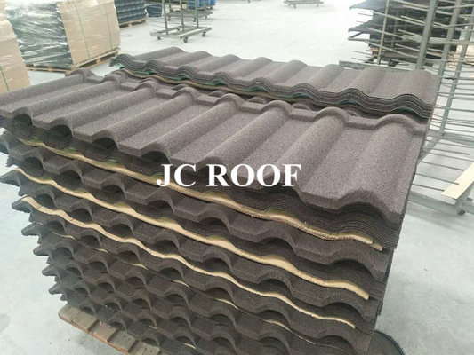 Galvalume Alu - Zinc Roofing Materials Stone Chip Coated Metal Roof Tiles
